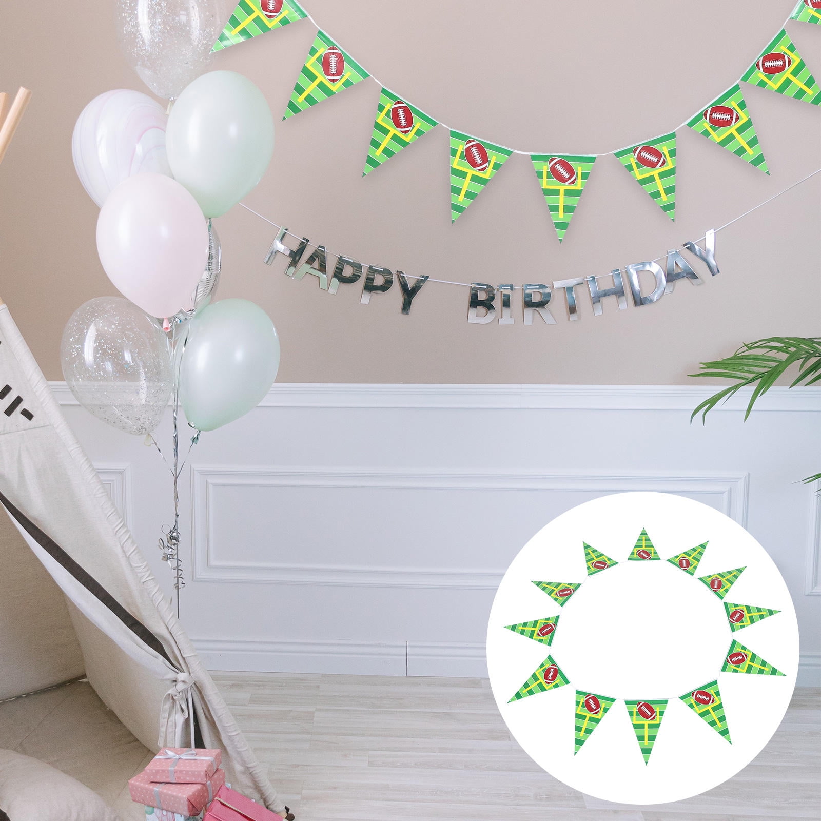 Raindrops Soccer Themed 4 Sets Triangle Paper Pennant Bunting for ...