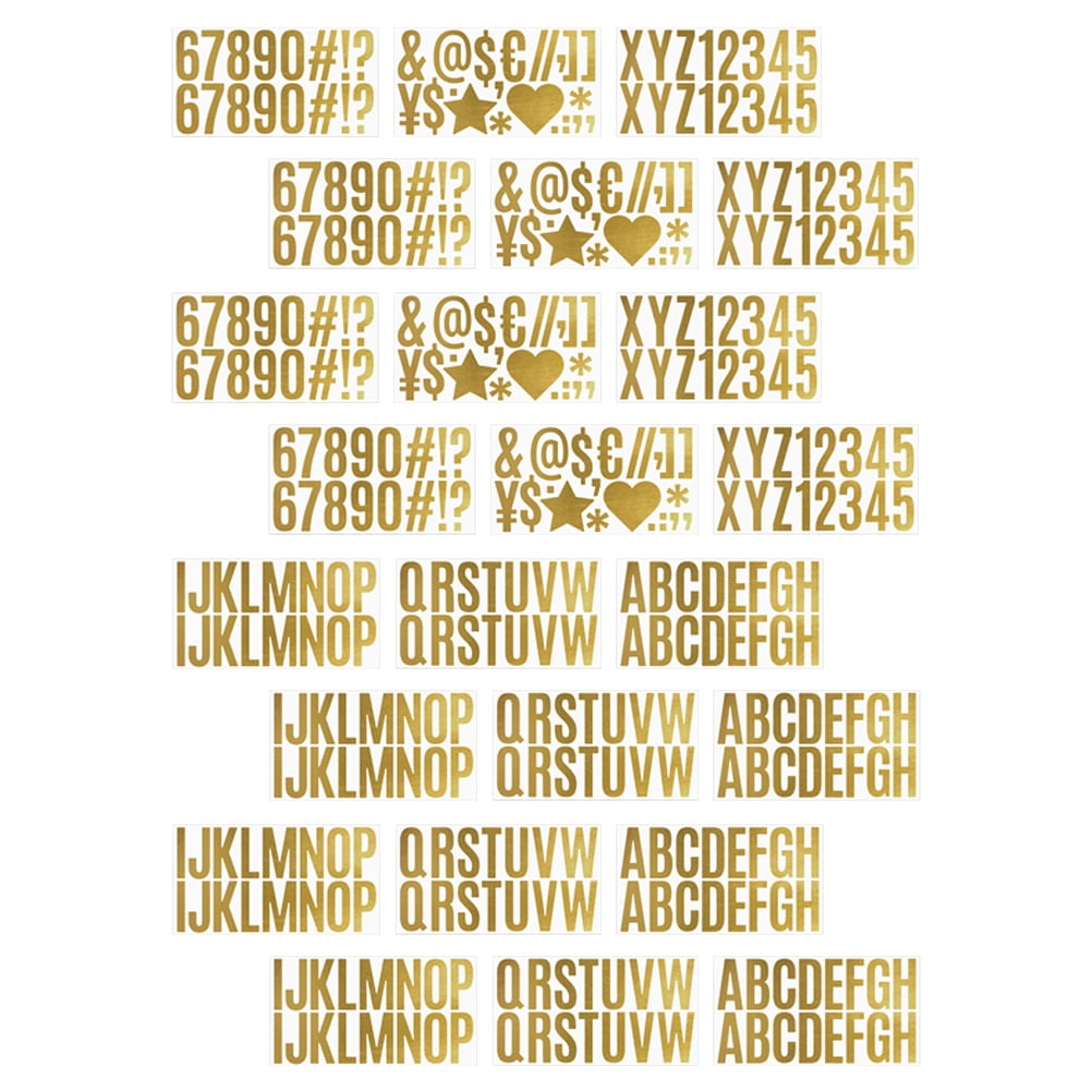 Raindrops 4 Sets Hot Stamping Letter Stickers Alphabet Poster Gold ...