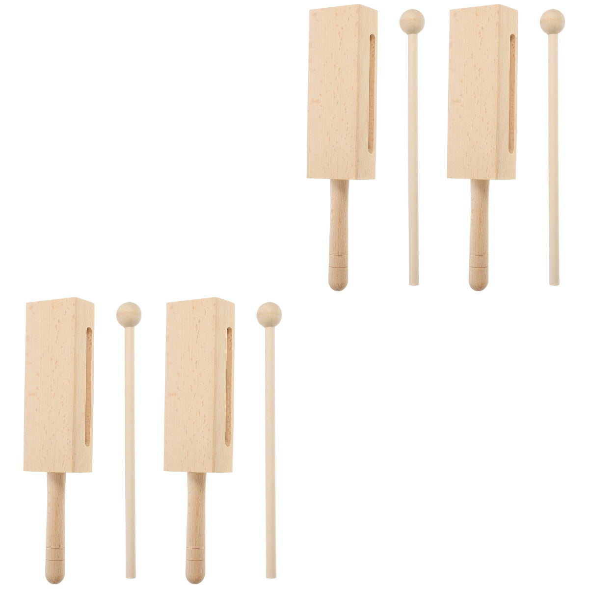 Raindrops 4 Sets Percussion Instruments Wooden Musical Instrument Wood ...