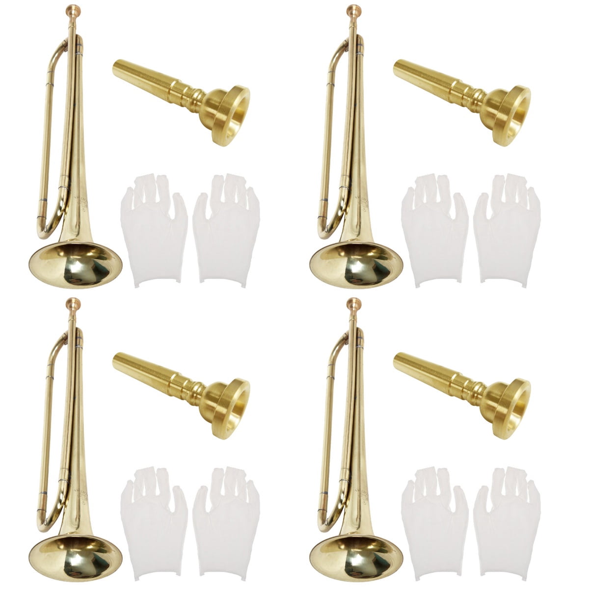 Raindrops Student Trumpet Golden Metal for Beginners 4 Set - Walmart.com