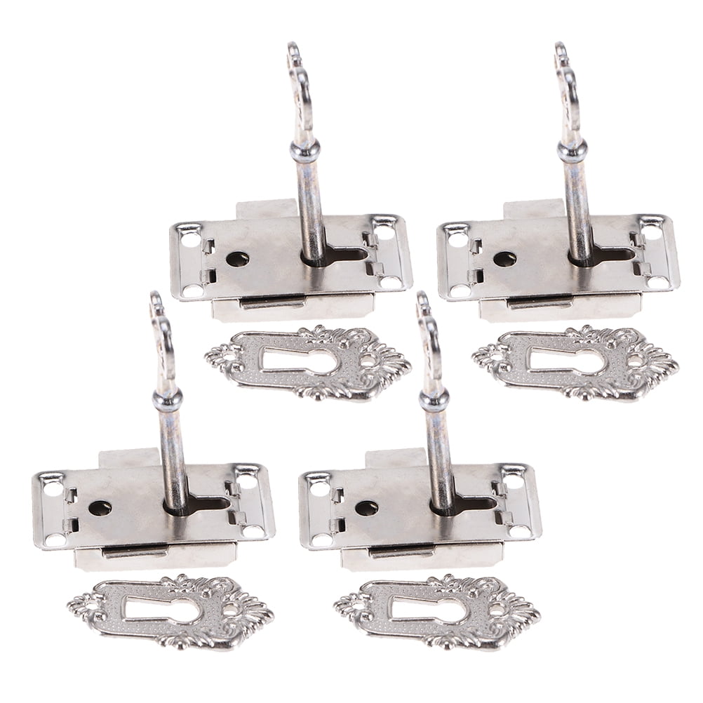 Raindrops 4 Sets Wooden Gift Lock Drawer Dividers Cabinet Latch Silver ...
