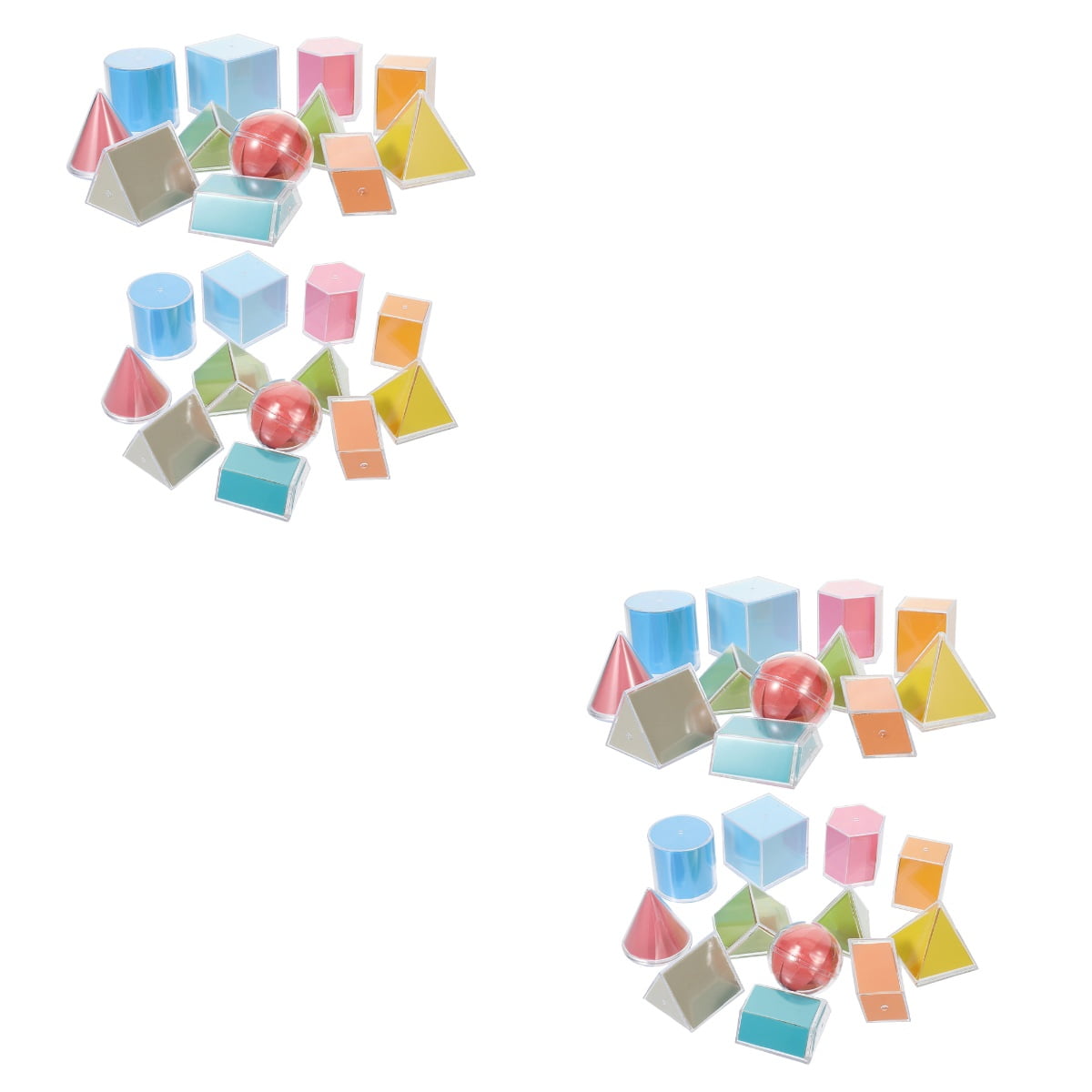 Raindrops 4 Sets of 3D Shapes Plastic Geometric Block Math ...