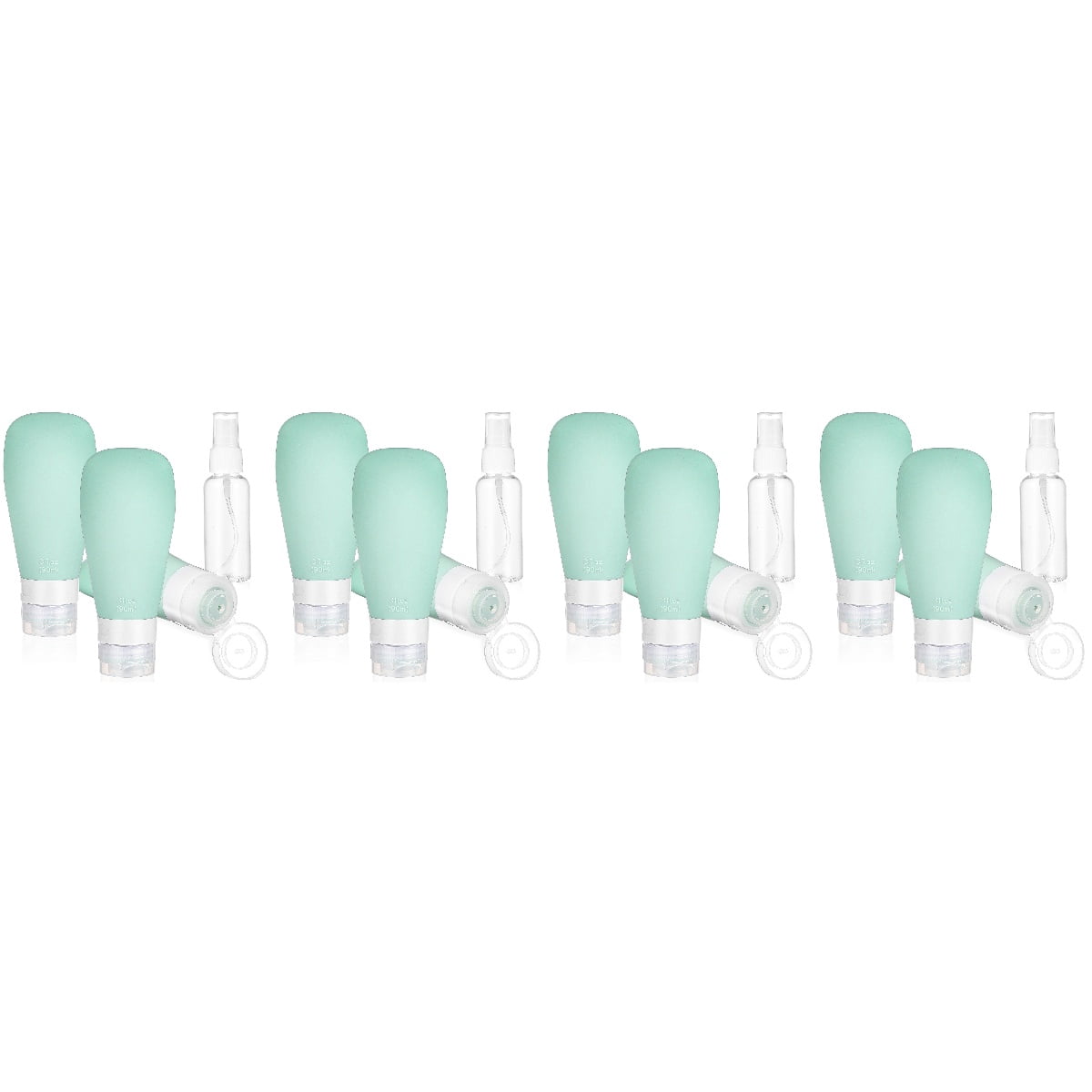Raindrops 4 Sets of Empty Refillable Tube Bottles Squeeze Travel ...