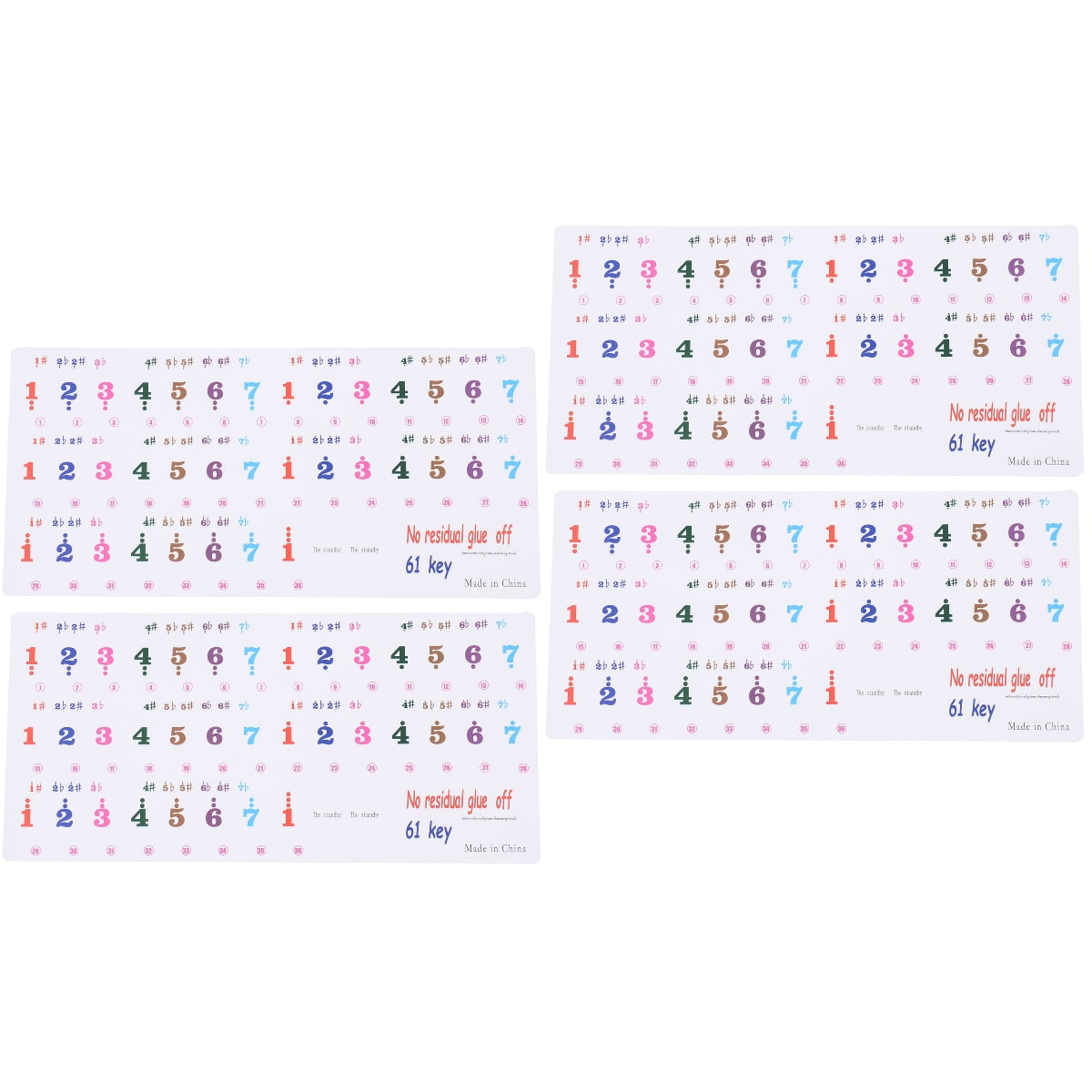 Raindrops 4 Sheets Piano Keyboard Sticker Colorful Letter Electronic ...