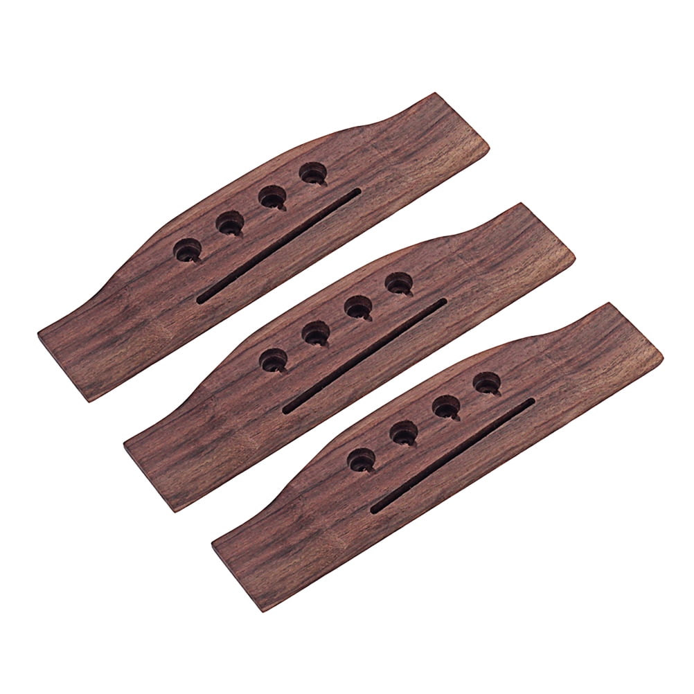 Raindrops 4 Strings Rosewood Saddle Thru Slotted Guitar Bridge for Folk ...