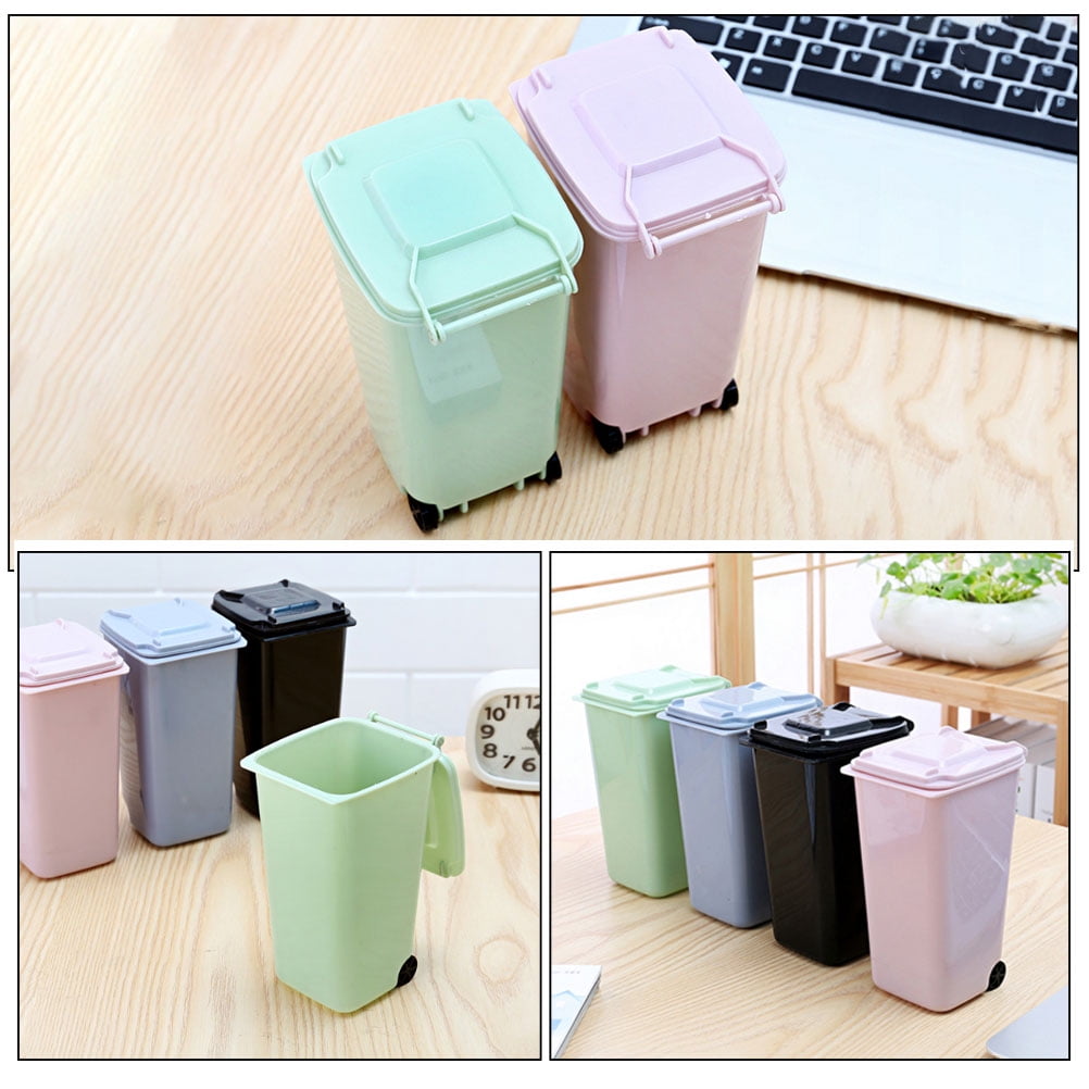 Raindrops 4 Tabletop Waste Receptacle Small Office Trash Can Clamshell ...