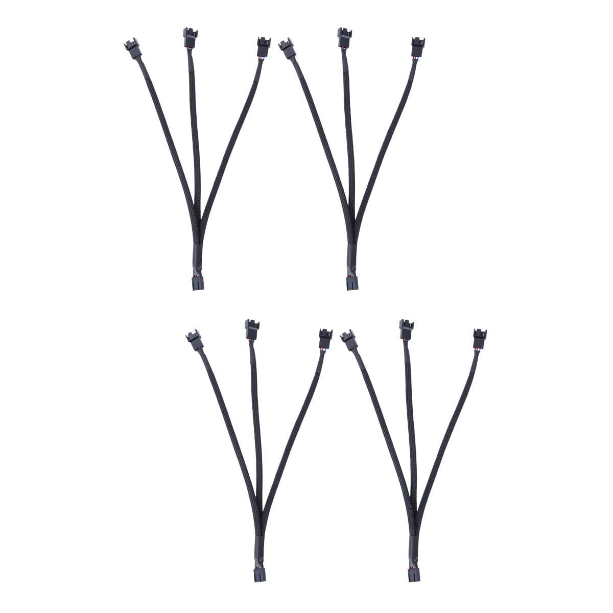 Raindrops 4 pcs 1 to 3 Mainboard 4 PIN Fan Extention Cables PWM Adapter ...