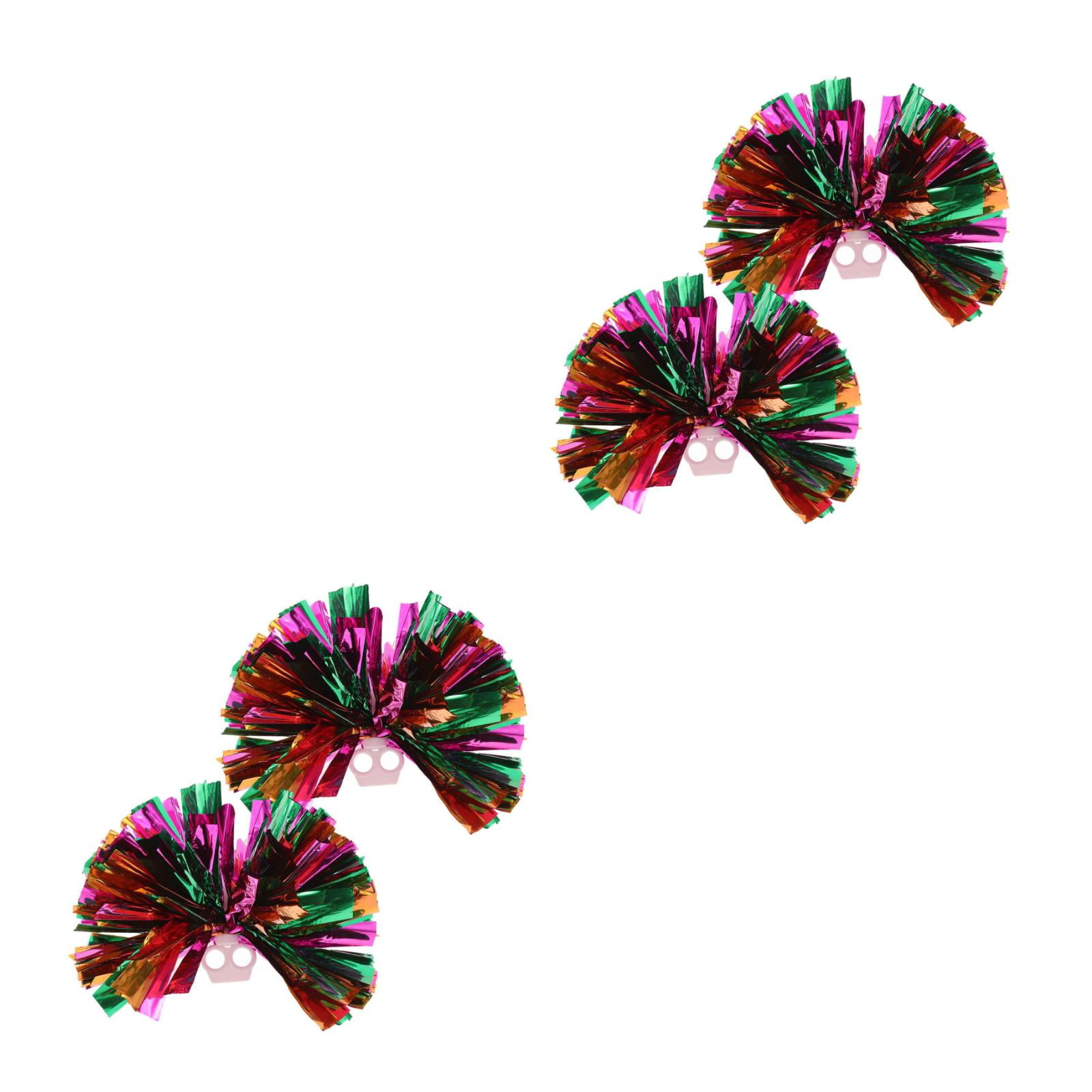Raindrops 4 pcs Cheerleading Pom Poms With Handle Shiny Cheerleader ...