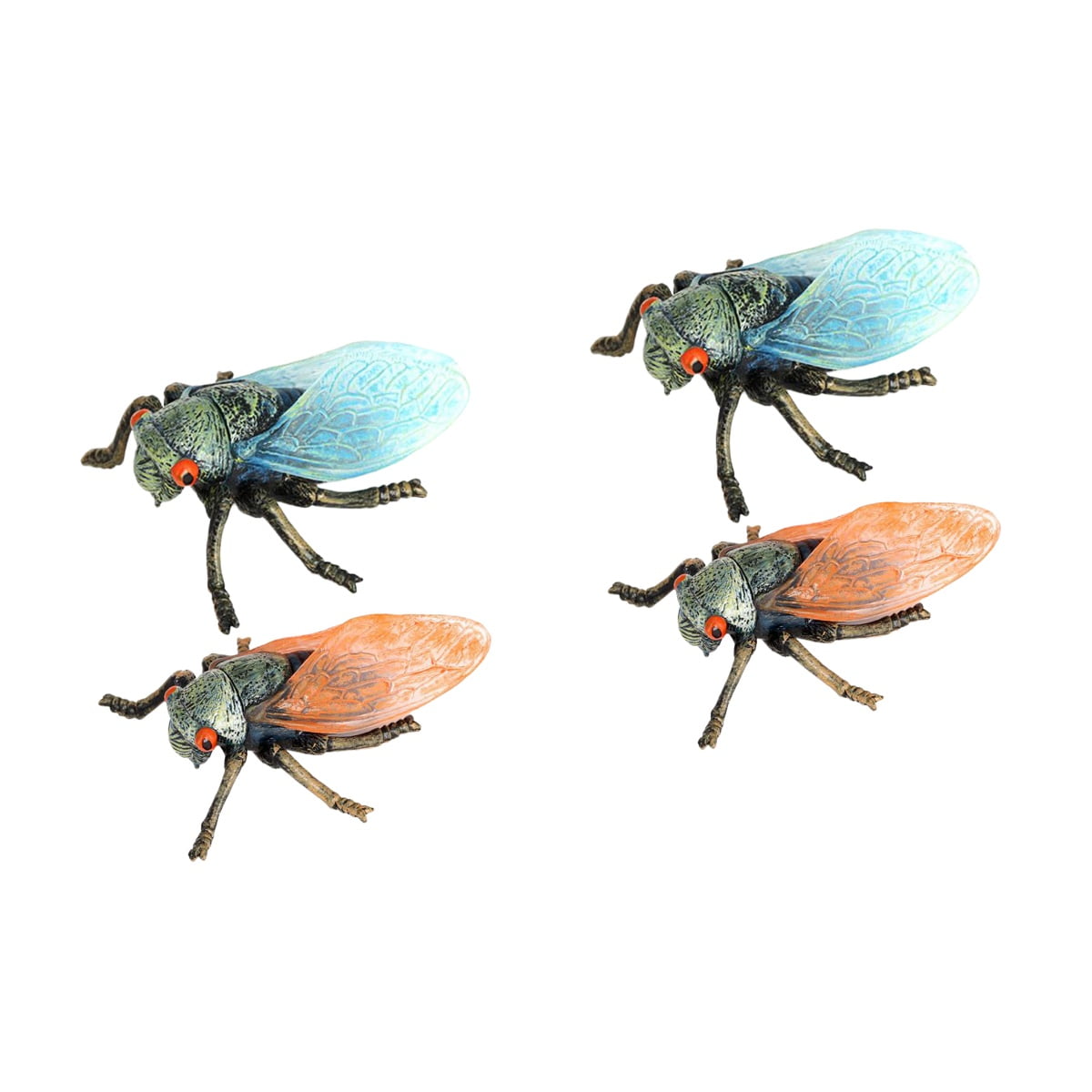 Raindrops 4 pcs Fake Cicadas Model Toy Simulation Insects Model Plastic ...