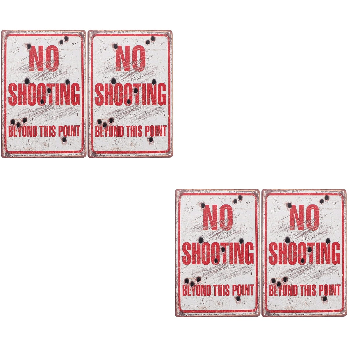 Raindrops 4 pcs Garden Use Reminding Pendant Warning Board Iron Art ...