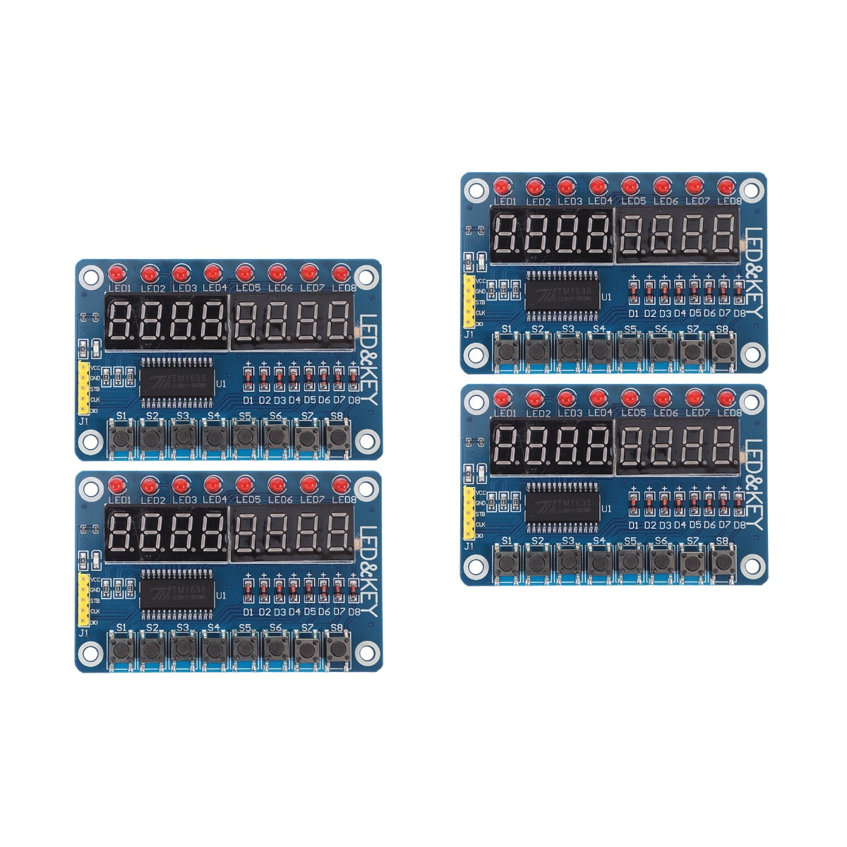 Raindrops 4 pcs Microcontroller Display Modules 8 Keys Display Module ...