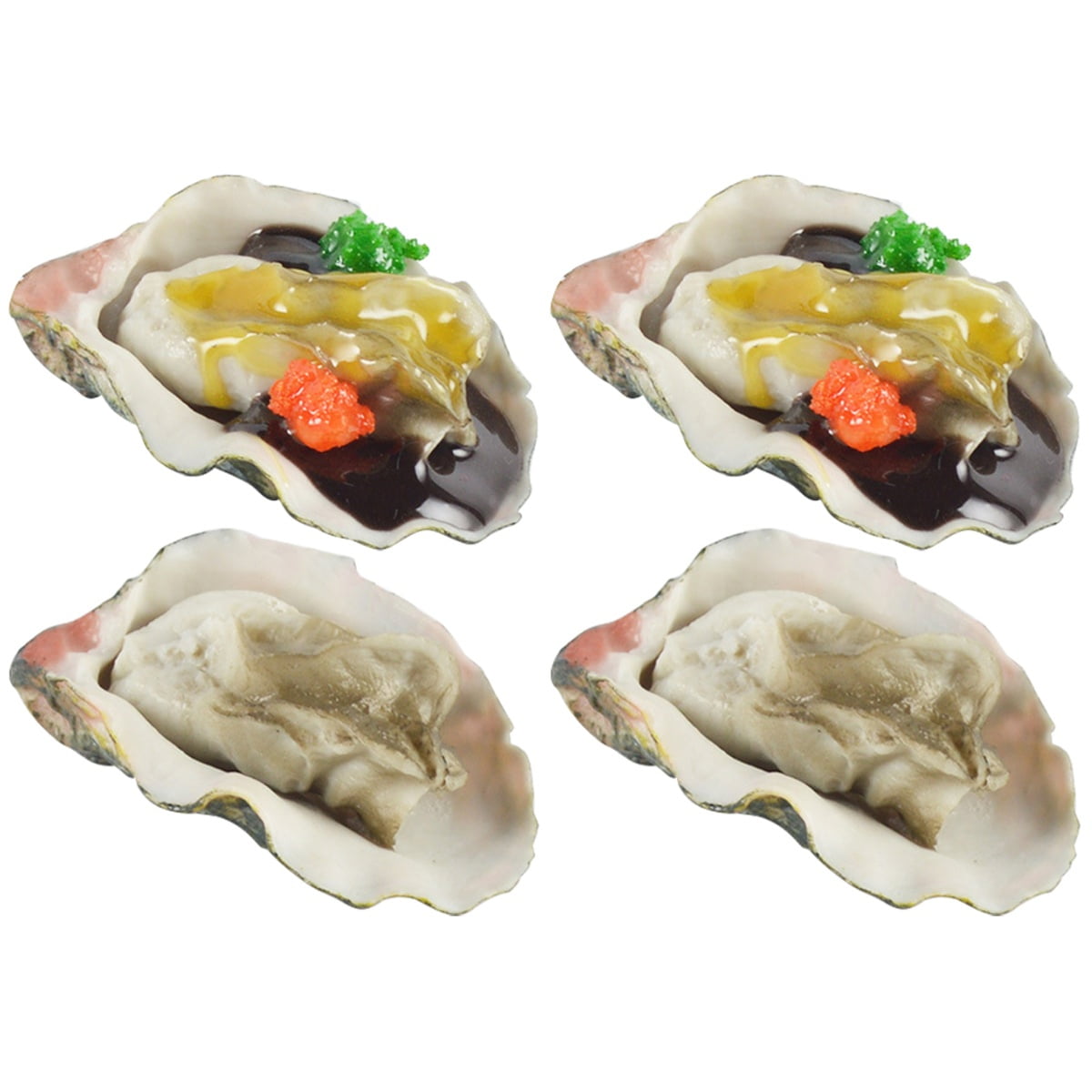 Raindrops 4 pcs Simulated Oyster Artificial Lifelike Barbecue Oyster ...