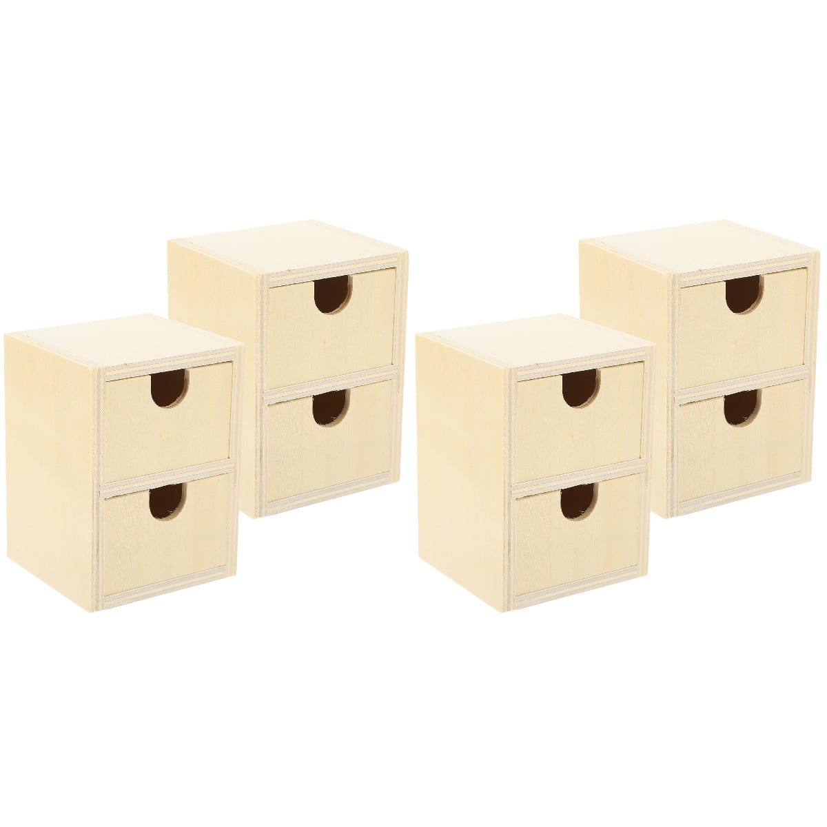 Raindrops 4 pcs Unpainted Wooden Small Drawers DIY Blank Wooden Small ...