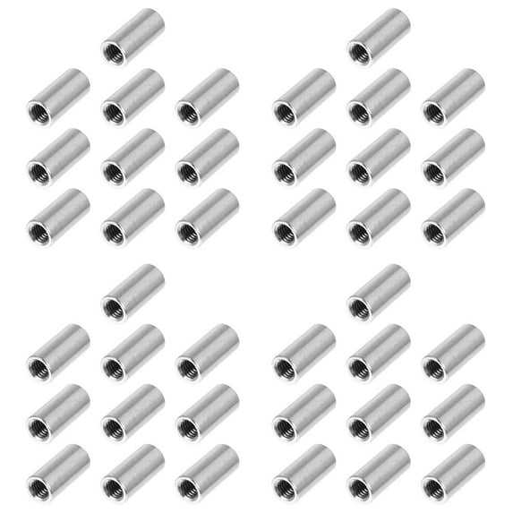 Raindrops 40 Pcs Round Connector Nuts Stainless Steel Coupling Nuts Rod ...