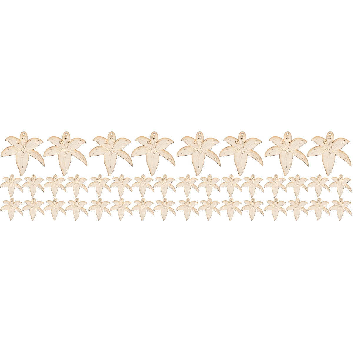 Raindrops 40 Pcs Wooden Cutouts Unfinished Flower Wood Chips DIY Crafts ...