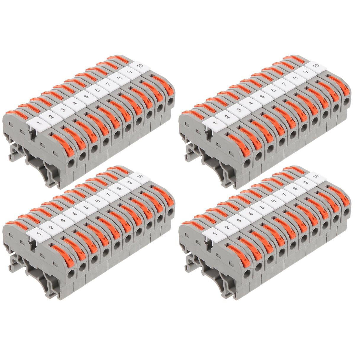 Raindrops 40 Sets Din Rail Terminal Block Electric Wire Connector Quick ...