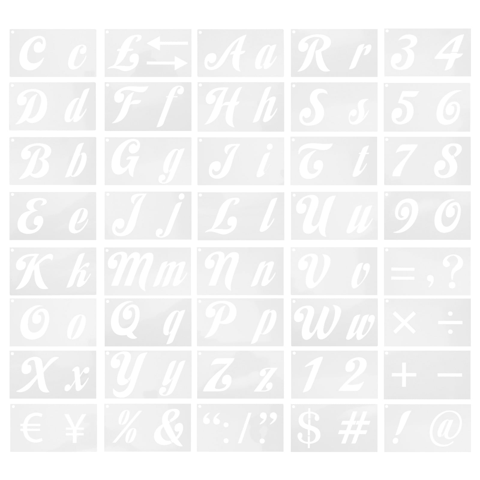 Raindrops 40 Sheets Alphabet Stencils Hollow Letter Number Templates ...
