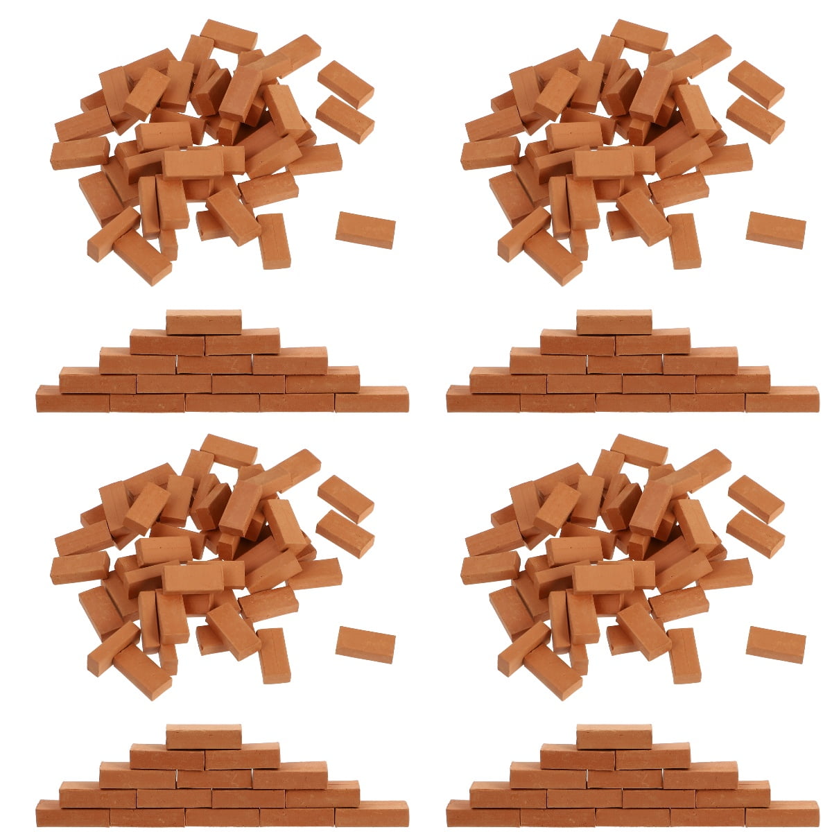 Raindrops 400 Pcs 1: 16 Miniature Bricks Scale Wall Bricks Bricks ...