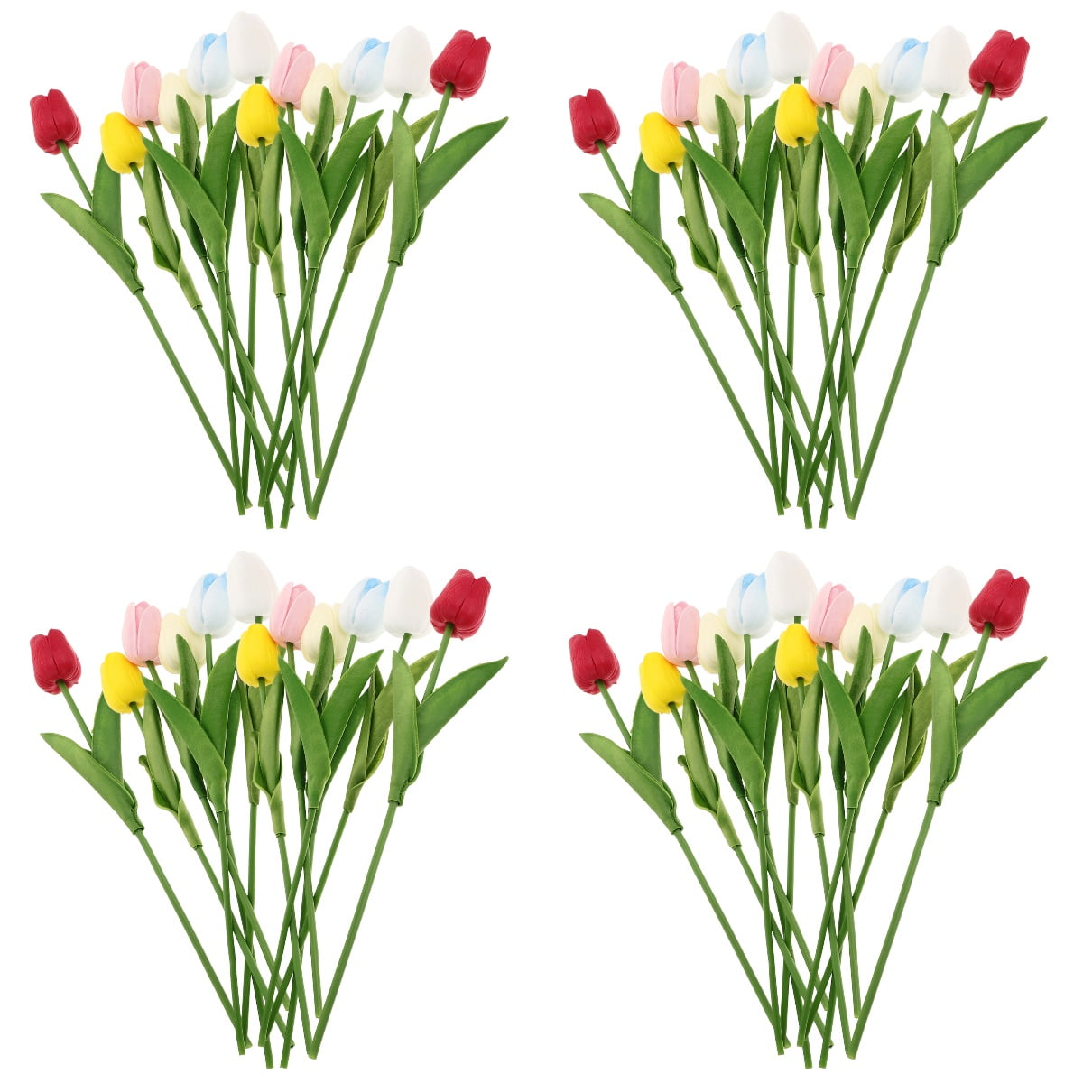 Raindrops 48 pcs Highly Simulation Tulips Flowers Artificial Tulips ...