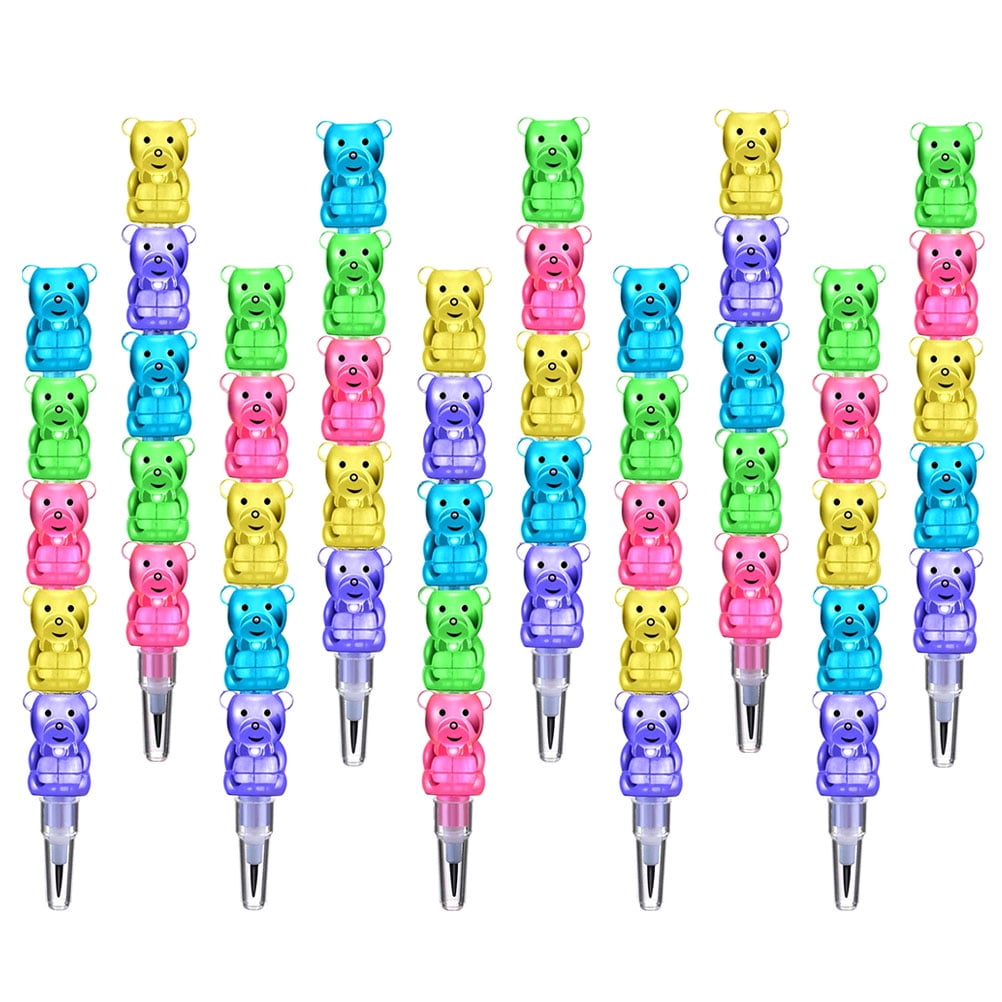 Raindrops 48 pcs Stackable Plastic Bear Pencils Bear Shaped Stacking ...
