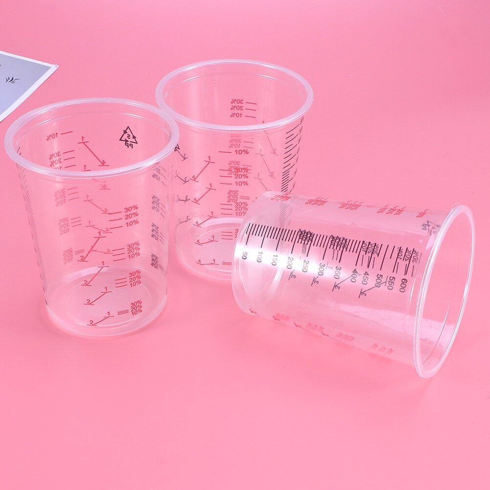 Raindrops 4Pcs 600ML Transparent Plastic Measuring Cup Disposable ...