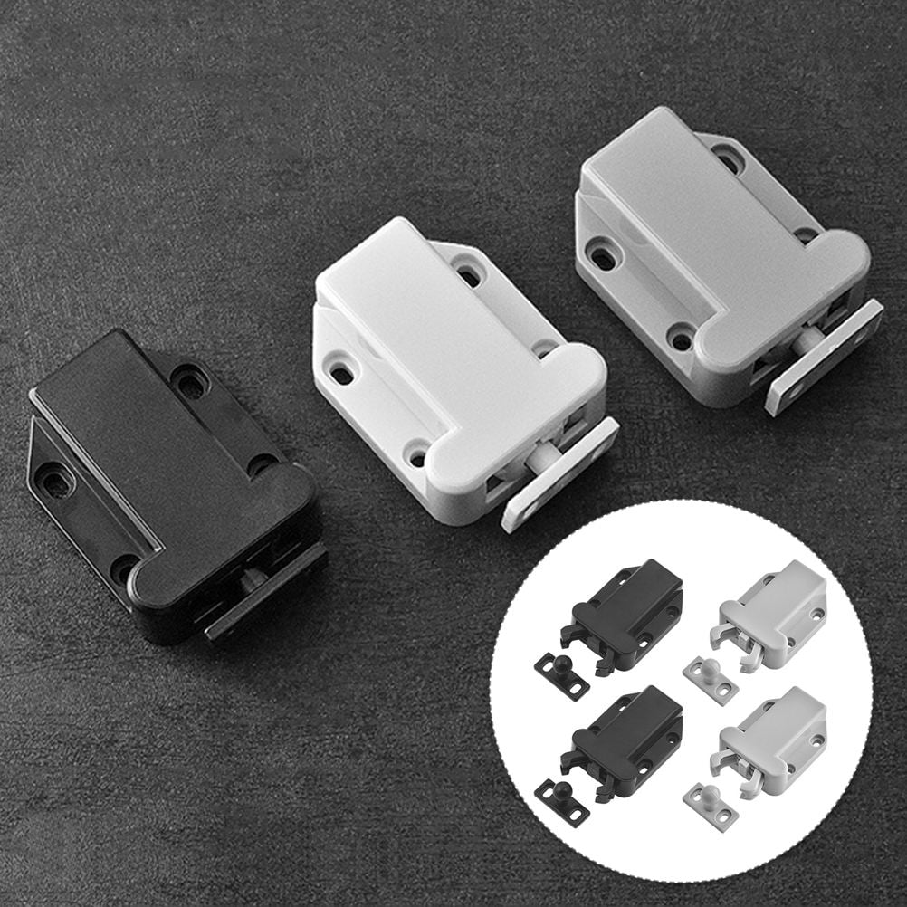 Raindrops 4-Pack Self-Locking Door Push Latch ABS Cabinet Hardware ...