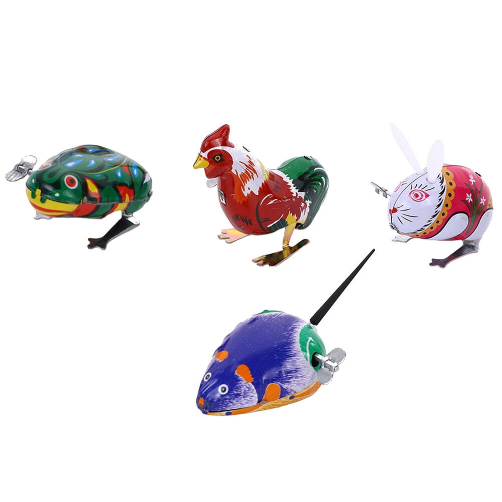 Raindrops 4Pcs Iron Animal Wind Up Toys for Kids Jumping Clockwork ...