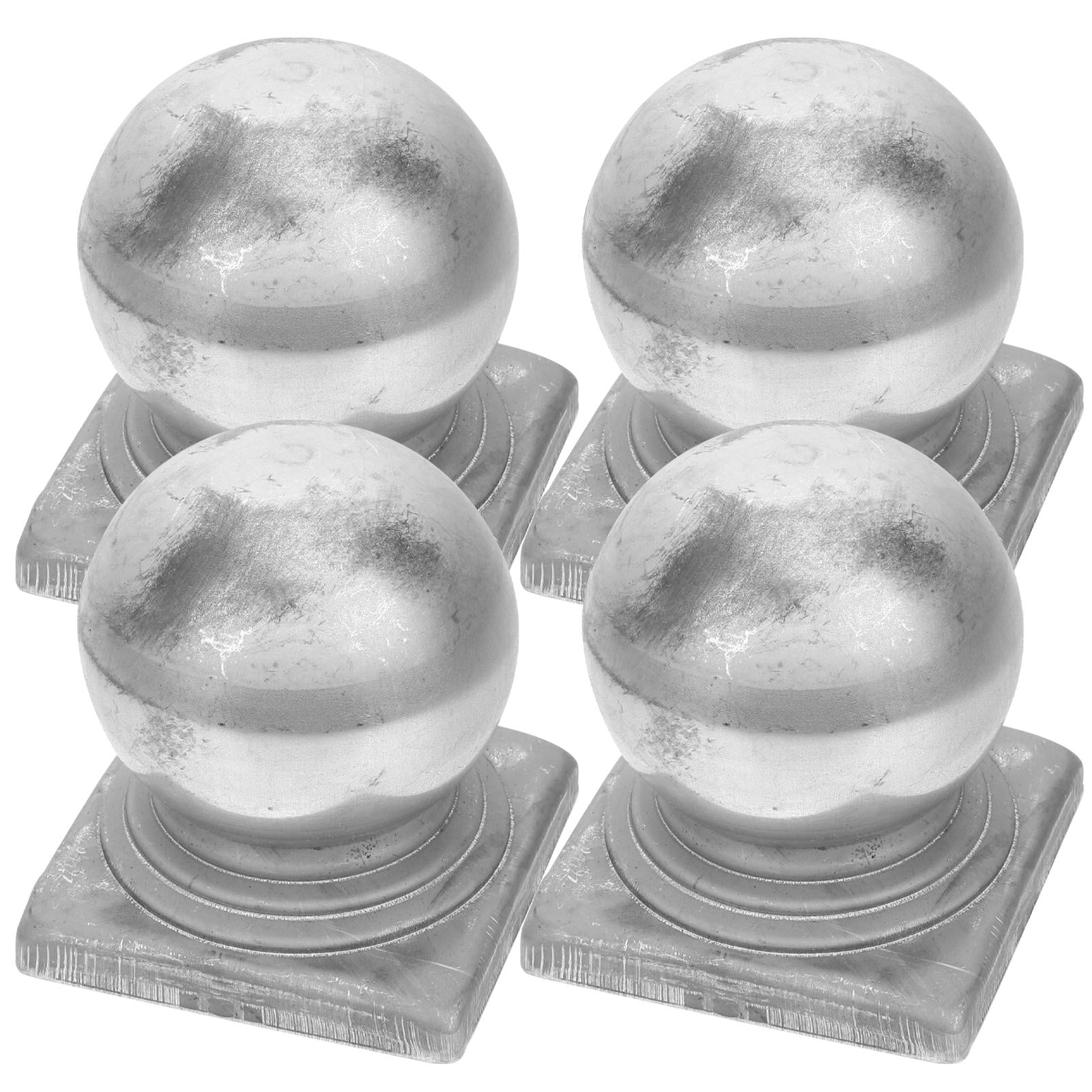 Raindrops 4Pcs Metal Post Caps for Fence Silver Ball Shaped for ...