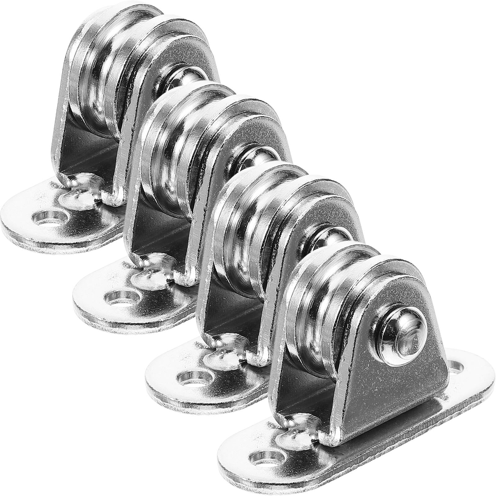 Raindrops 4Pcs Pully Wheel Wire Rope Guidance Stainless Steel Silver ...