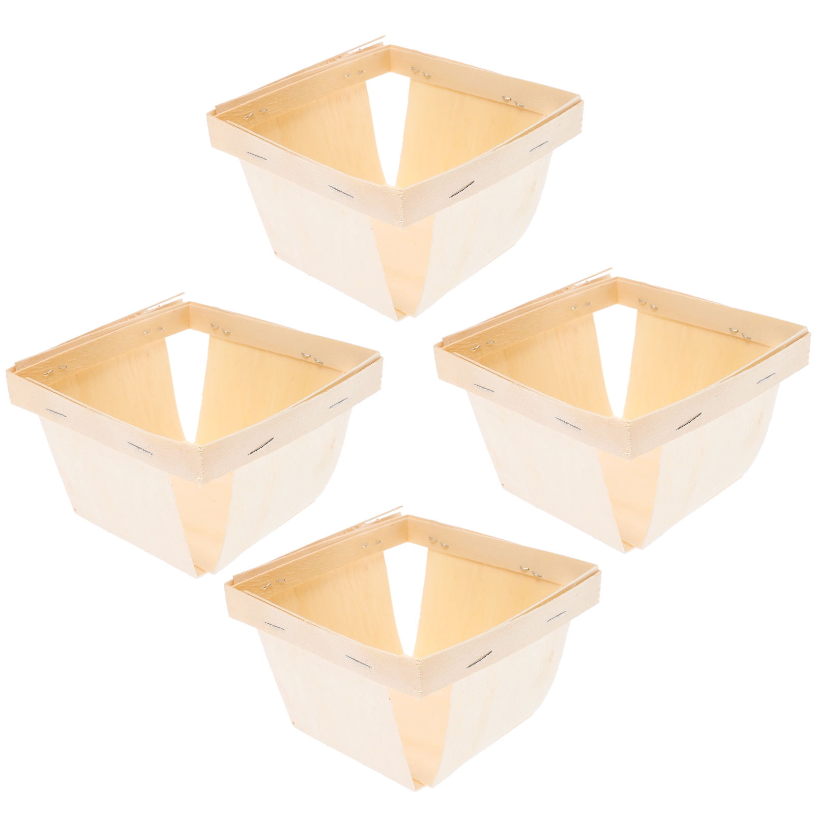 Raindrops 4Set Berry Containers Beige Rectangular Wood for Fruit ...