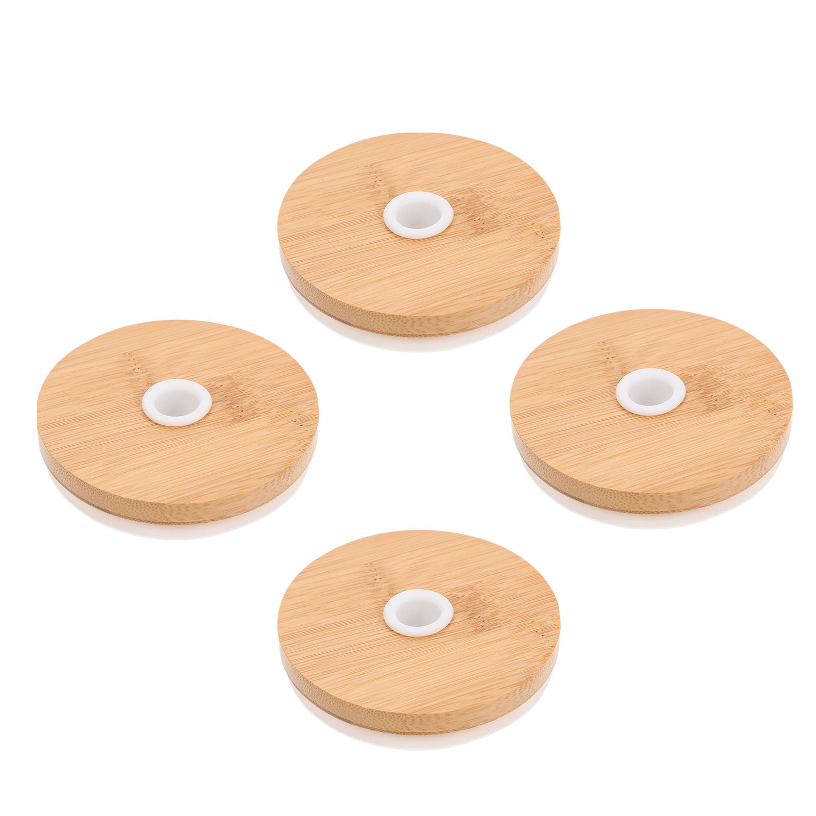 Raindrops 4Set Lids Round Bamboo Silicone Airtight Seal Practical ...