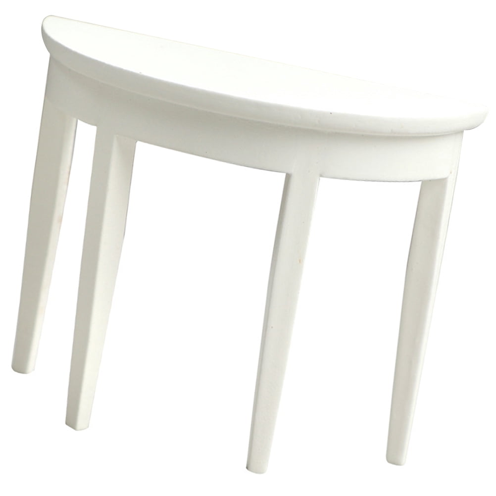 Raindrops 4Set Mini Furniture Prop White Half Round Table for Mini ...