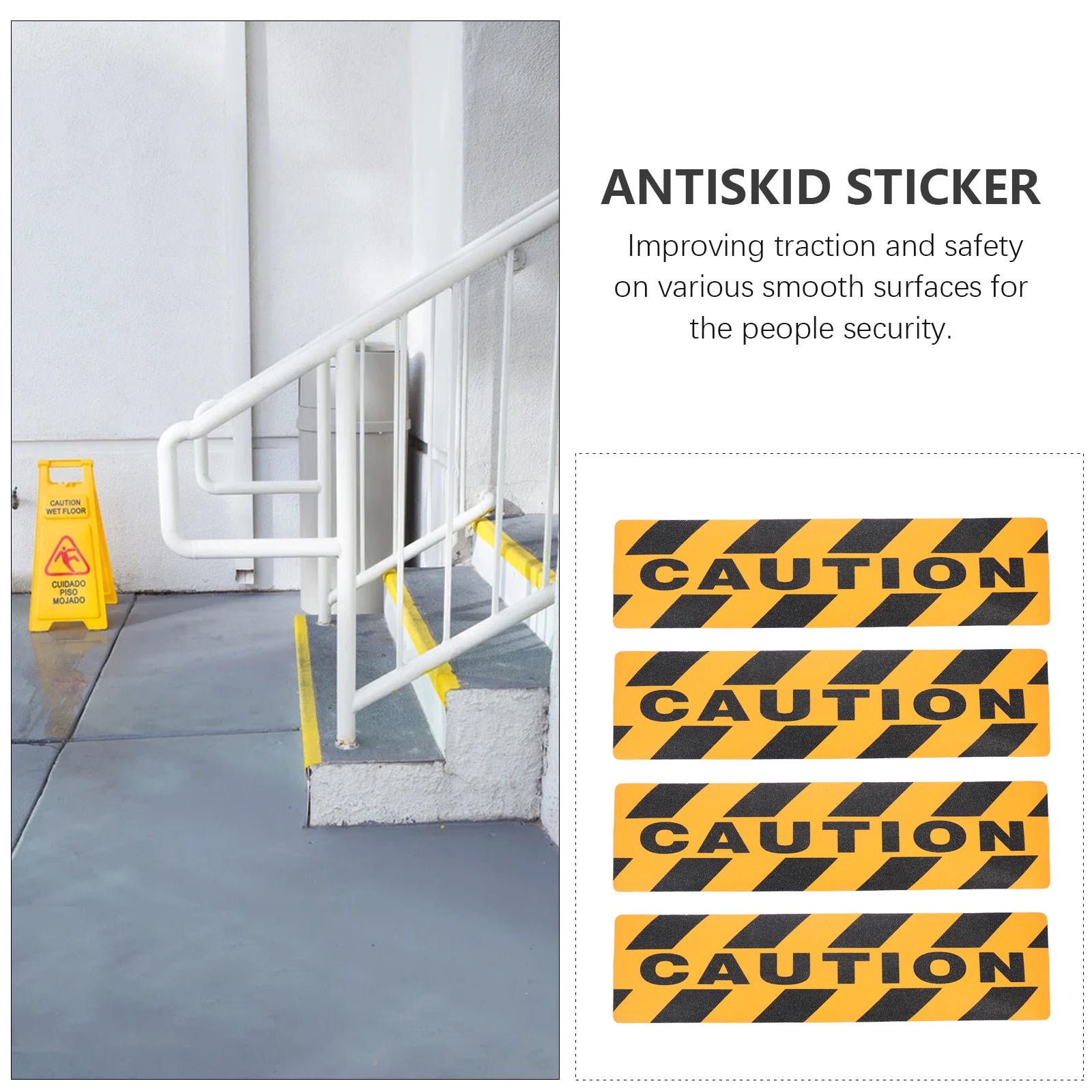 Raindrops 4Set Safety Skid Tape for Stairs Decor 60x15cm Black Yellow ...