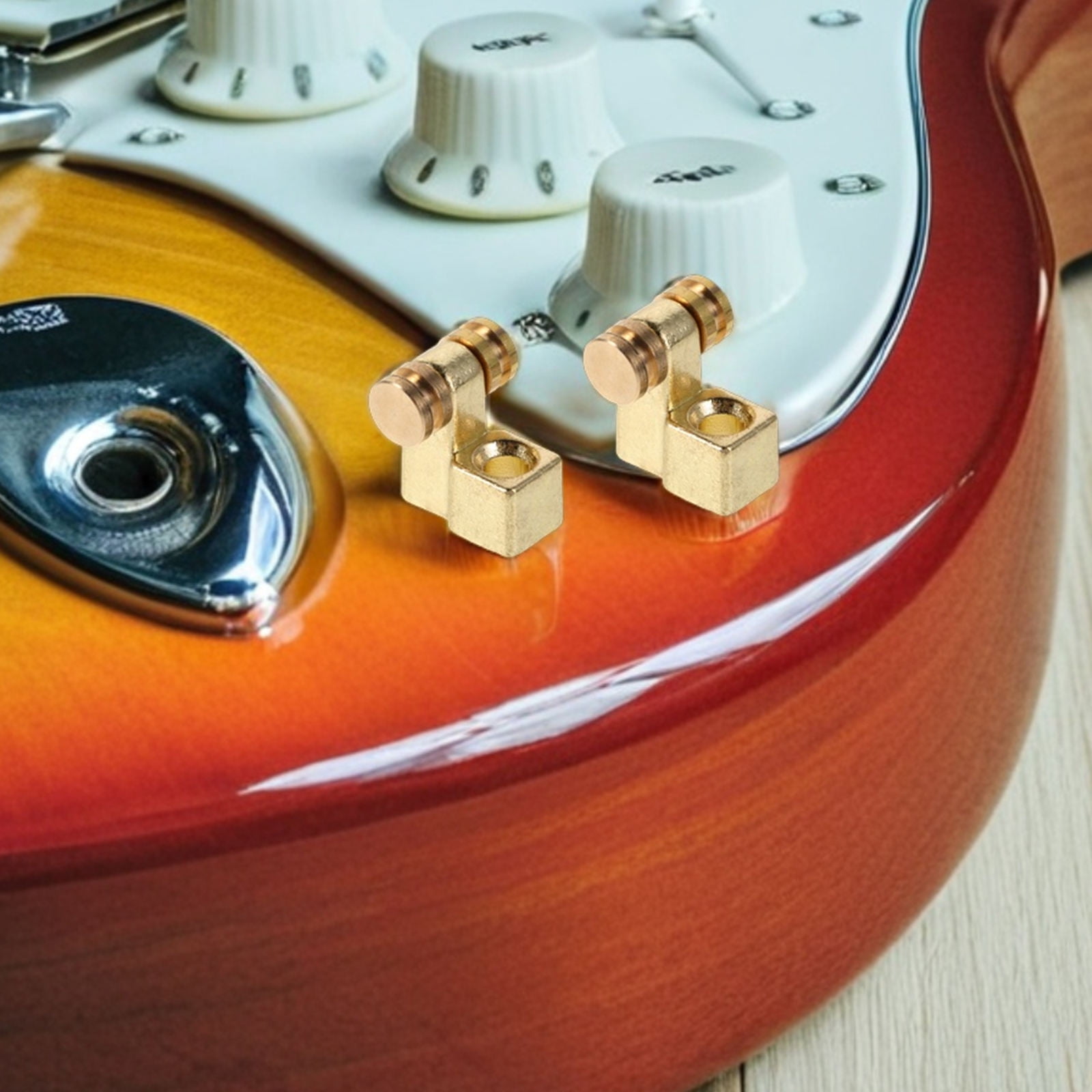 Raindrops 4Sets Guitar String Retainers in Plated Gold Roller Design ...