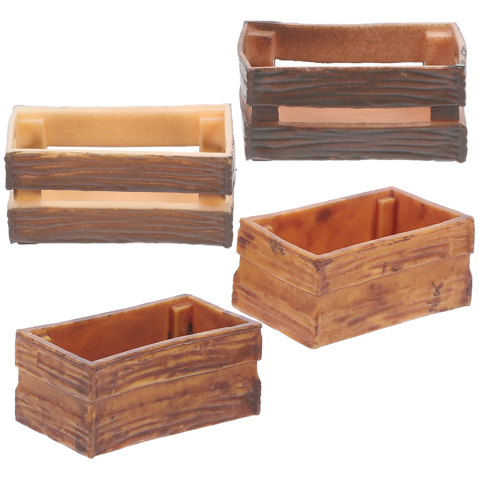 Raindrops 4pcs Dollhouse Crates Small House Storage Boxes Miniature ...