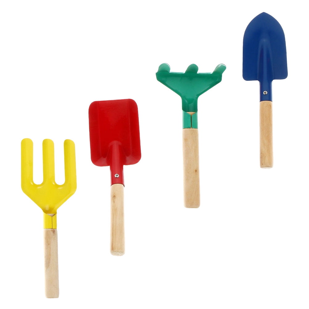 Raindrops 4pcs Kids Gardening Tool Set Assorted Color Metal and Wooden ...