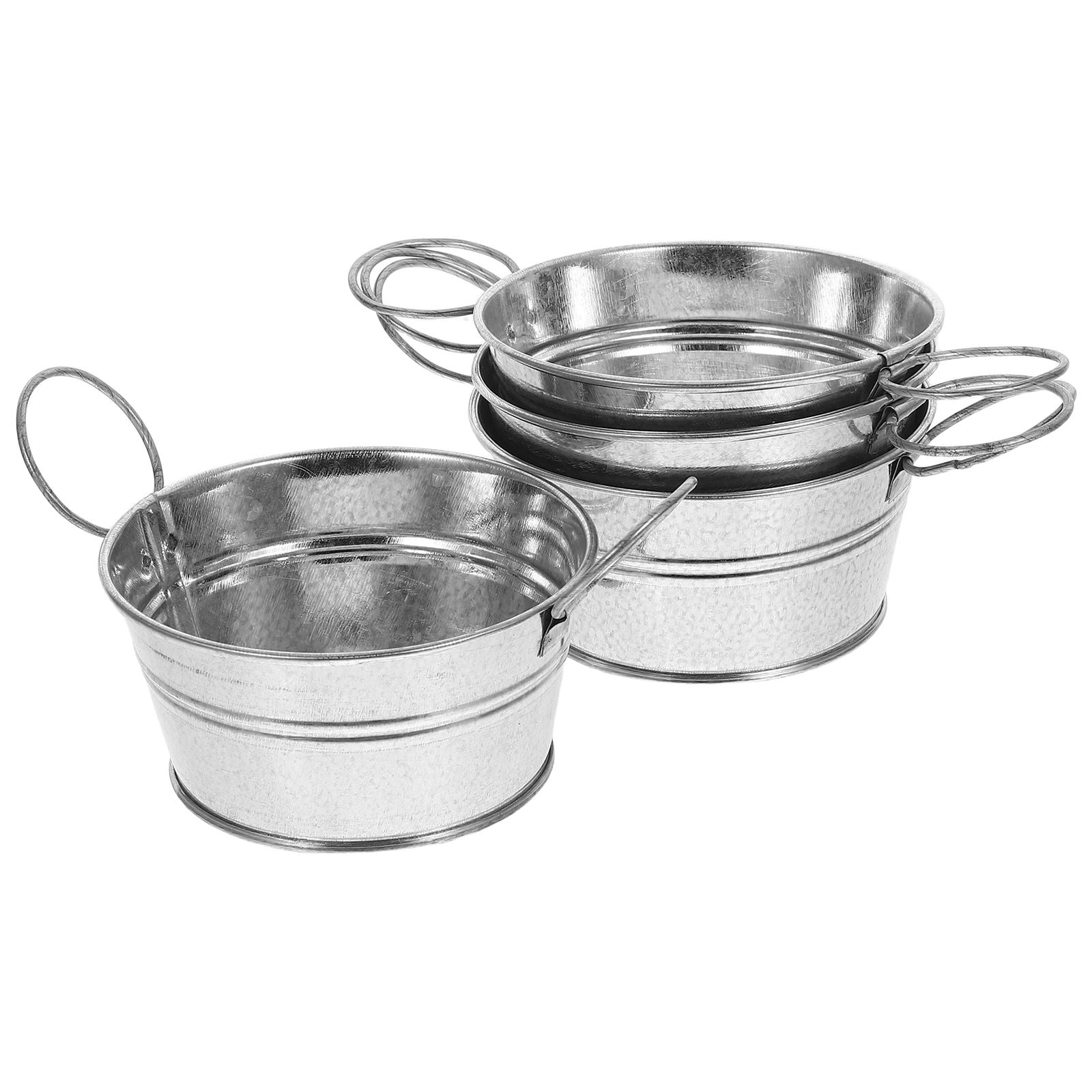 Raindrops 4pcs Mini Buckets Galvanized Containers Small Pails Metal ...