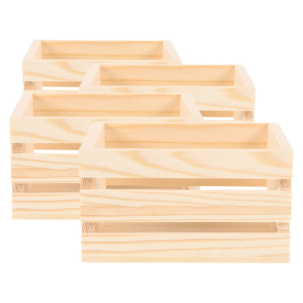 Raindrops 4pcs Miniature Wooden Crates For Dollhouse Kitchen ...