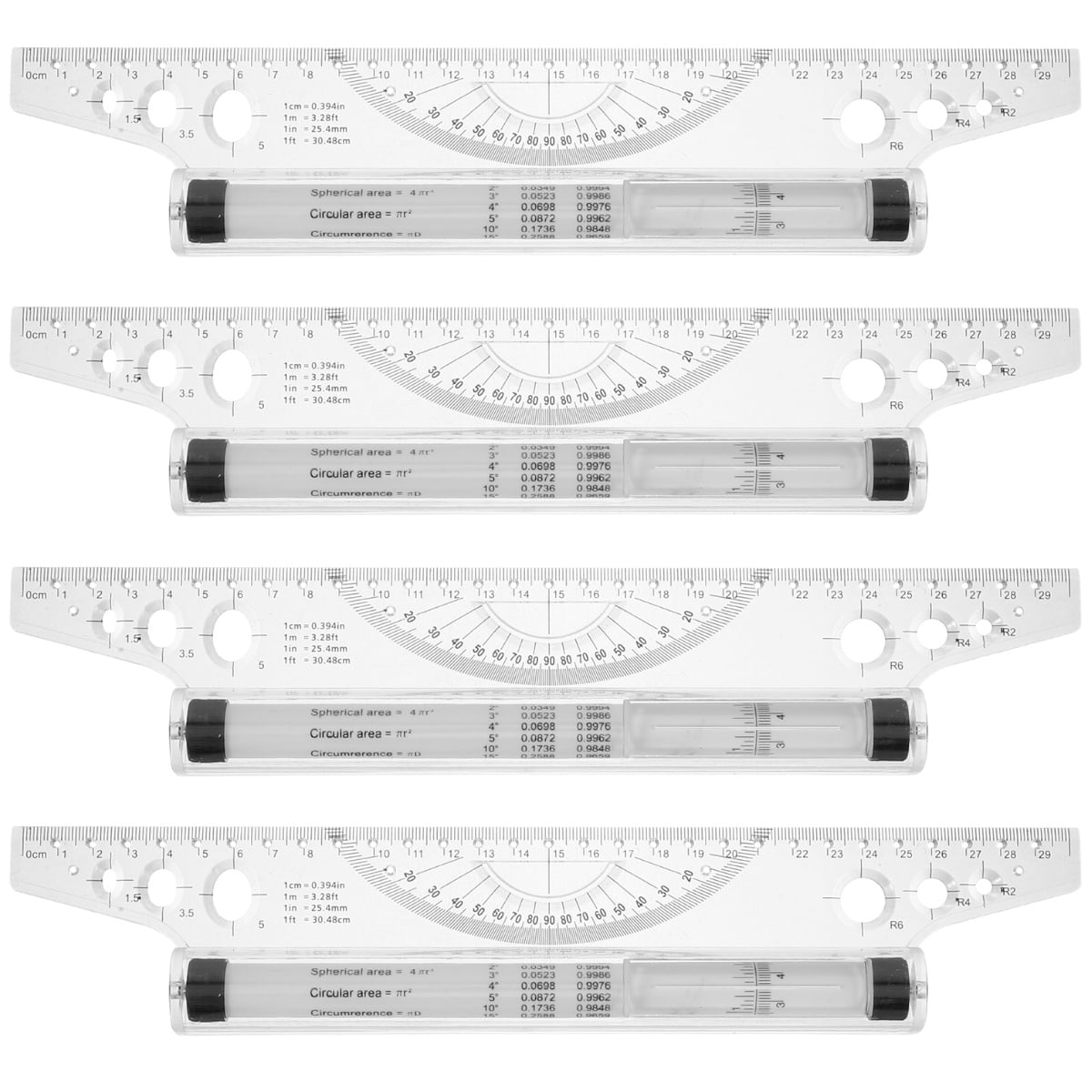 Raindrops 4pcs Multi-purpose Rolling Ruler Plastic Measuring Rolling ...