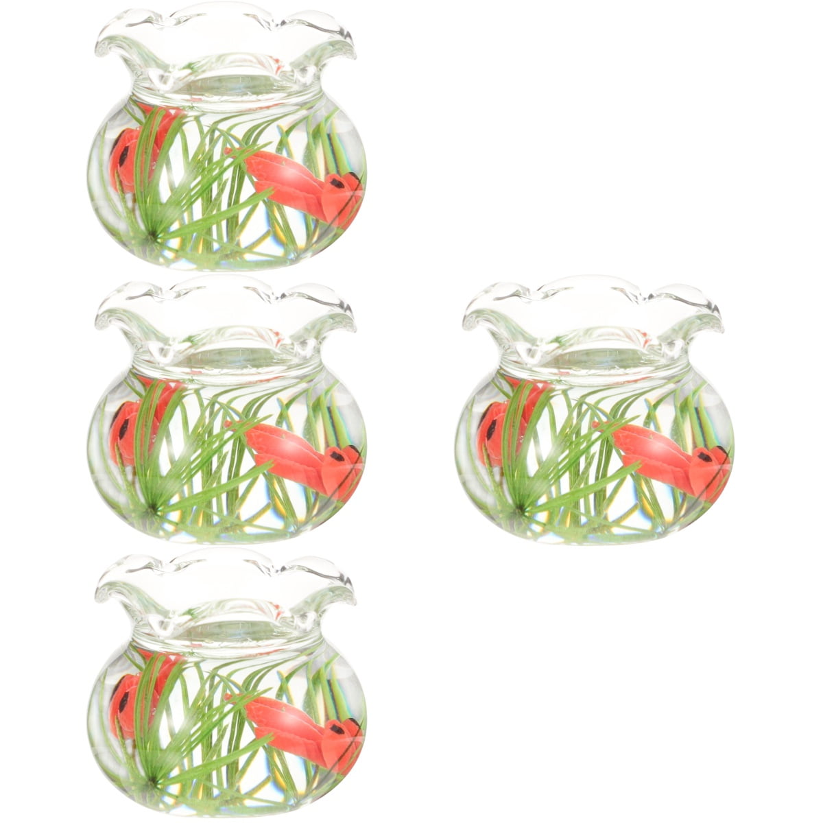 Raindrops 4pcs Plastic Miniature Fish Bowl Miniature Fish Bowl ...