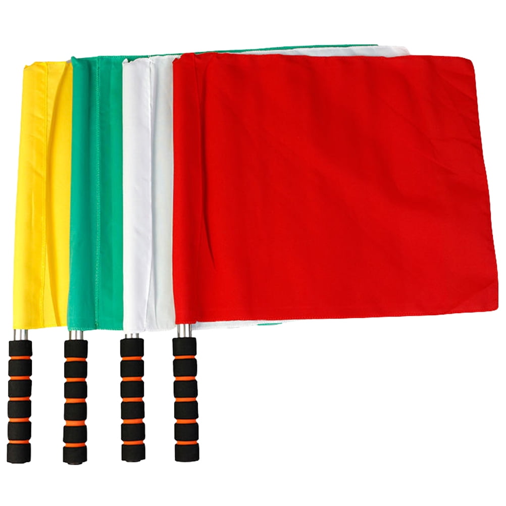 Raindrops 4pcs Soccer Game Referee Flags Stainless Steel Rod Sponge ...