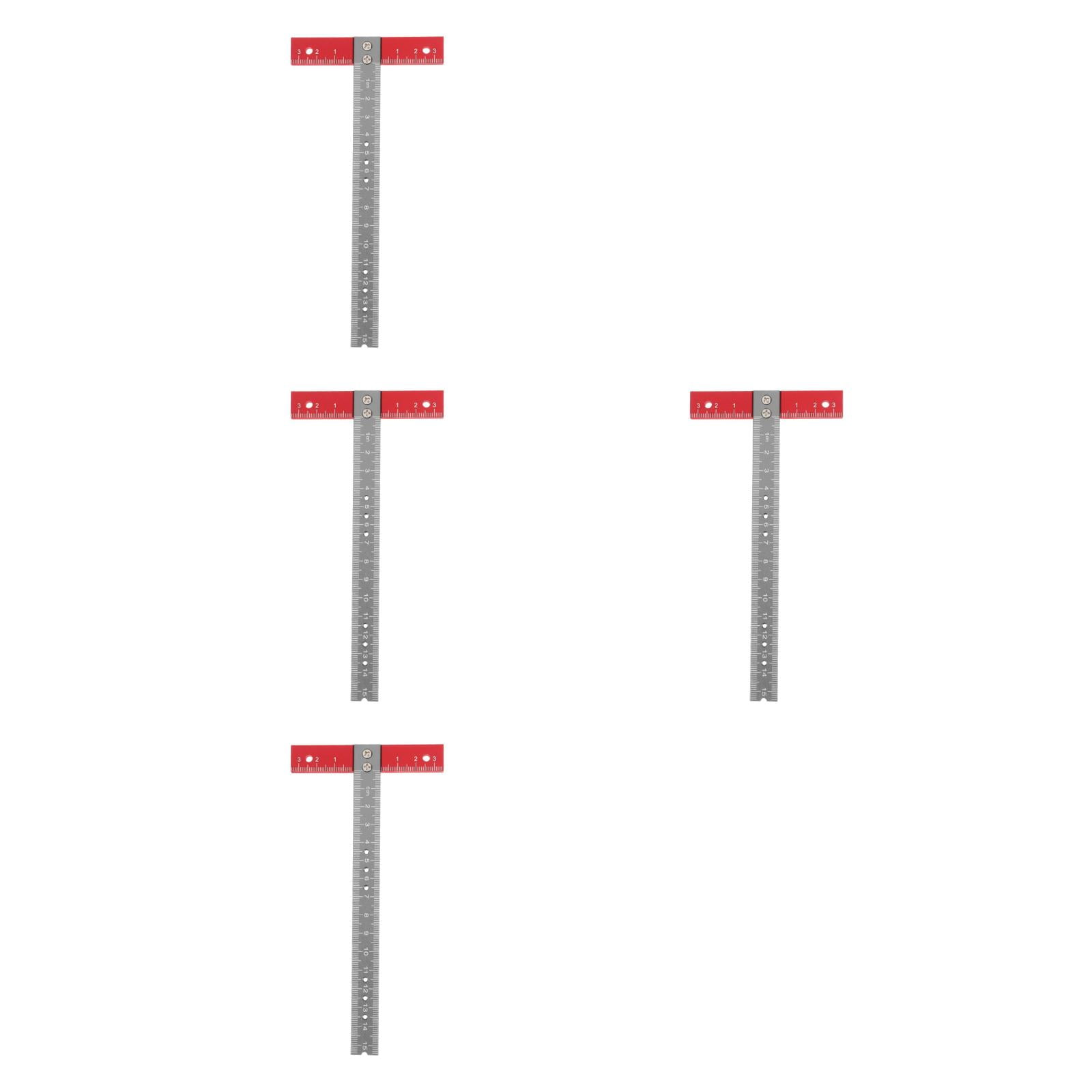 Raindrops 4pcs T Ruler Measuring Ruler Aluminum Alloy Ruler Precision ...