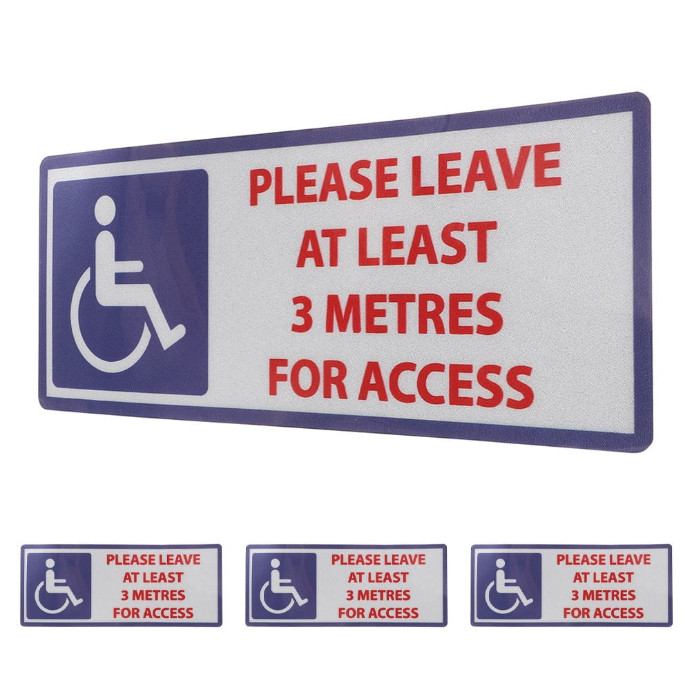 Raindrops 4pcs Warning Sign Stickers For Persons With Disabilities ...