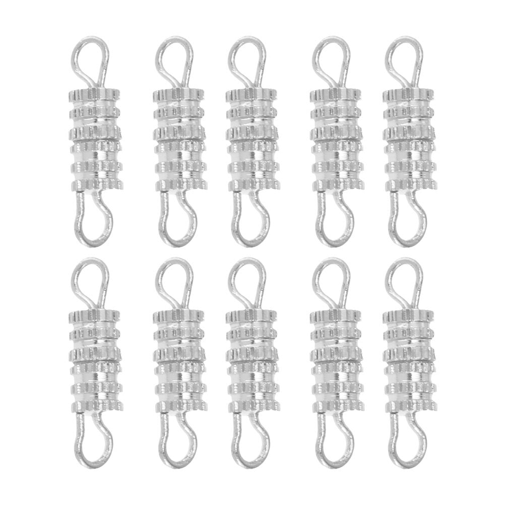 Raindrops 5 Bags Screw Necklace Connector Fasteners Silver Rings ...
