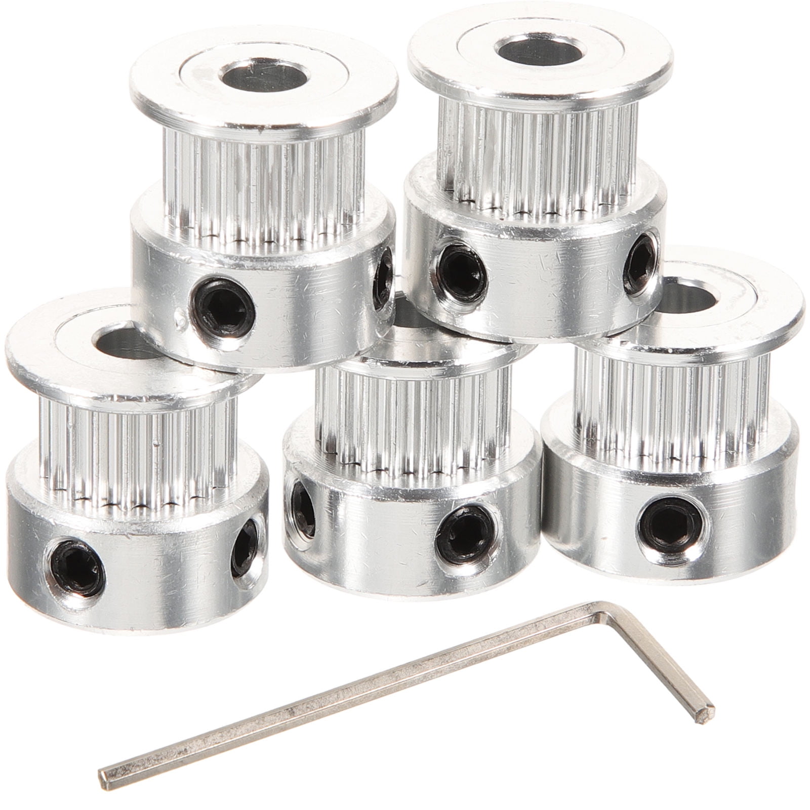 Raindrops 5 PCS Aluminum 2GT GT2 Pulleys 20 Teeth Bore 5mm for 3D ...
