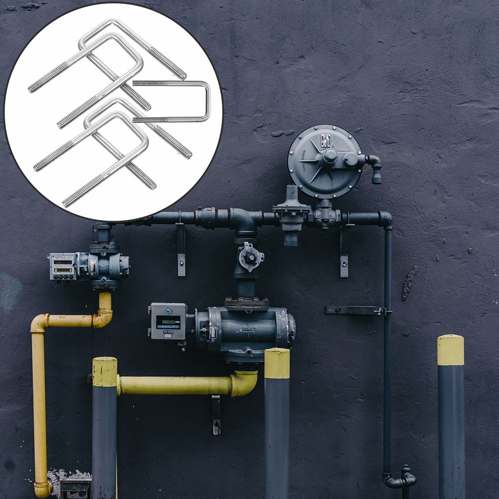 Raindrops 5 PCS Heavy Duty Stainless Steel U-Bolts Square U-Bolt Clamp ...