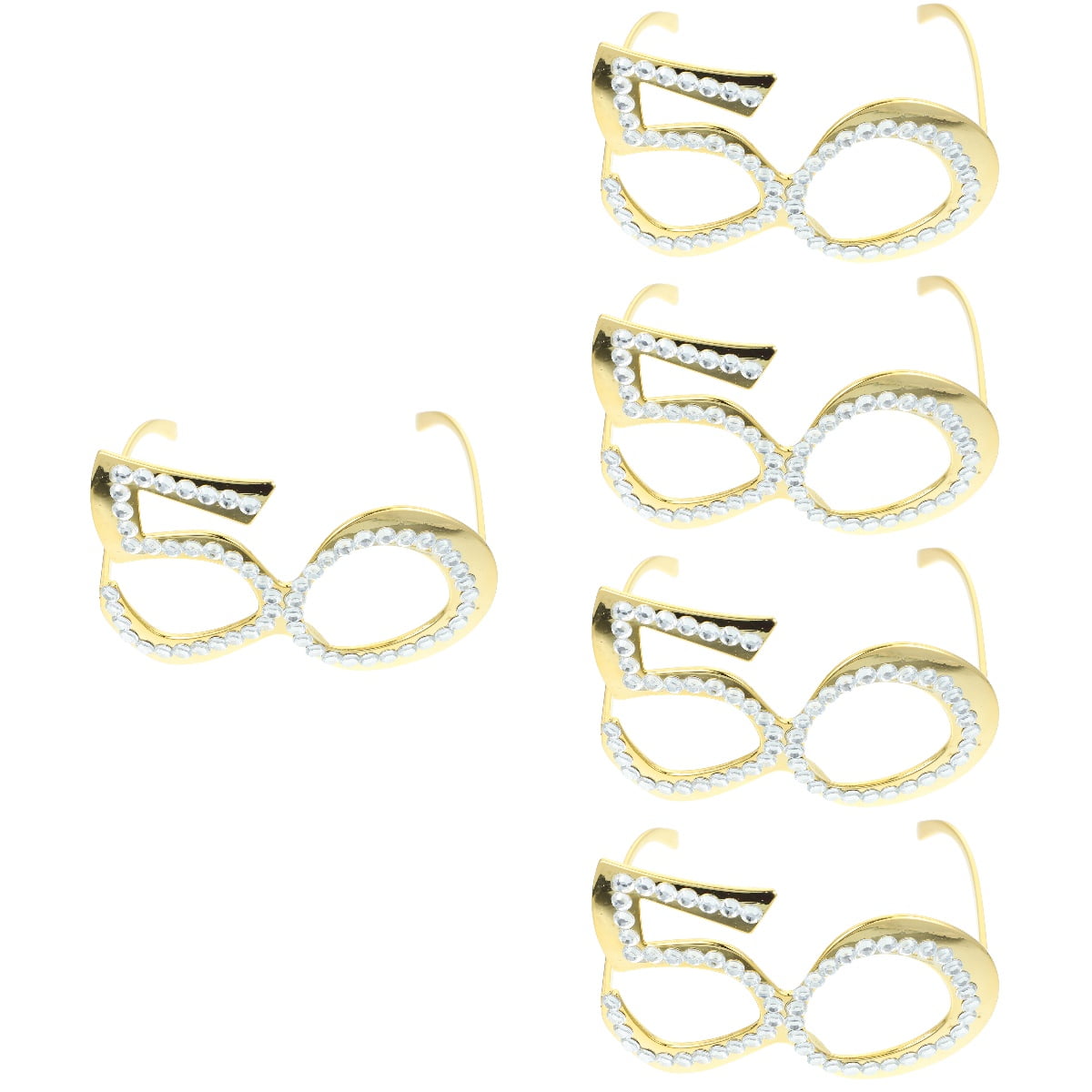 Raindrops 5 Pairs of 50th Birthday Eyeglasses Rhinestone Number Glasses ...