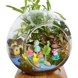 Raindrops 5 Pcs Mini Green Plant Decorations Realistic Miniature Plants ...