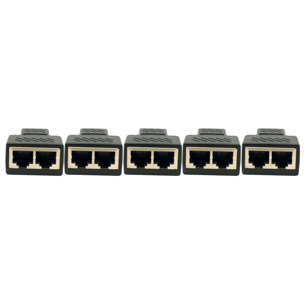Raindrops 5 Pcs Network Splitter Adapter Rj45 Tee Head Cable Connector ...