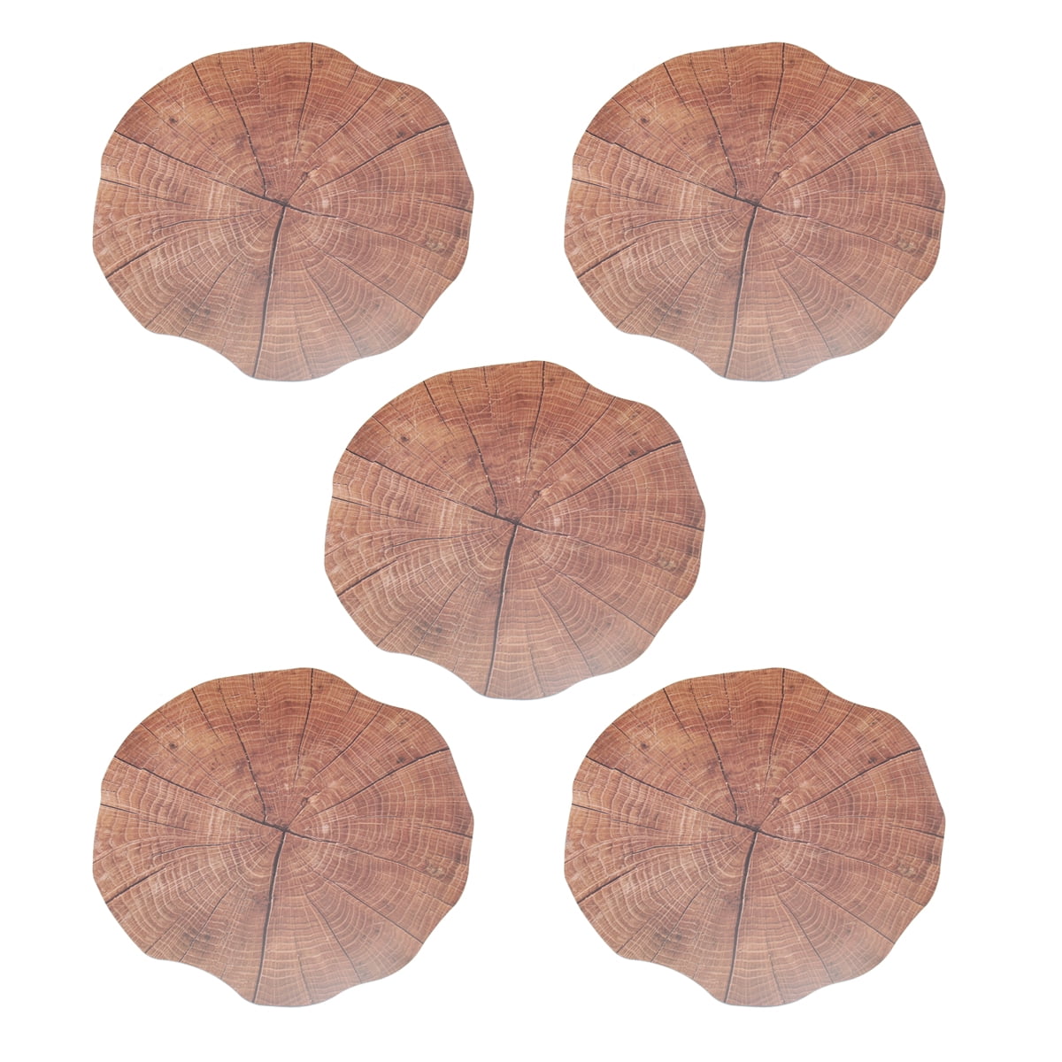 Raindrops 5 Pcs Placemat Wood Grain Mats Party Charger Plates Light ...